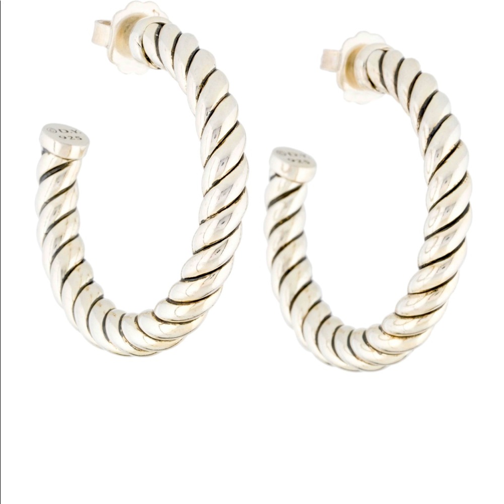 David Yurman Cable Classic Hoop Earrings - Gem